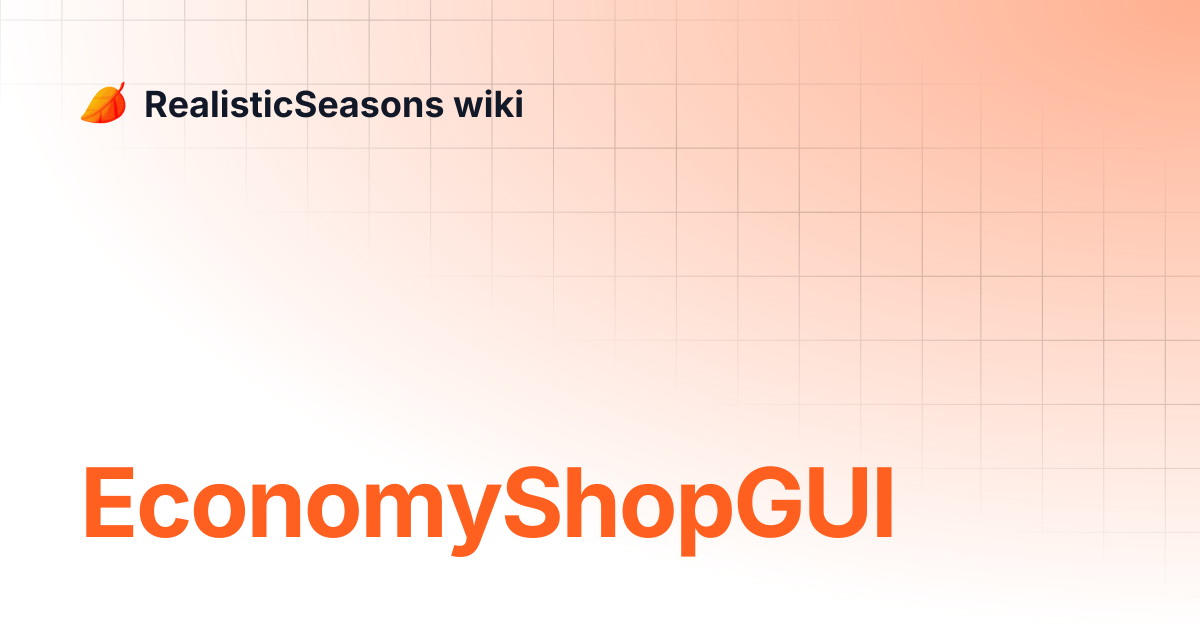 EconomyShopGUI | RealisticSeasons wiki